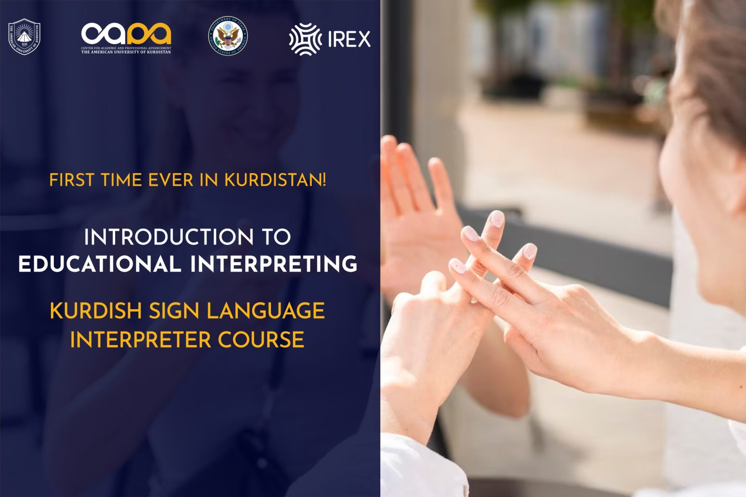 Introducing the Inaugural Course on Kurdish Sign Language Interpreting ...